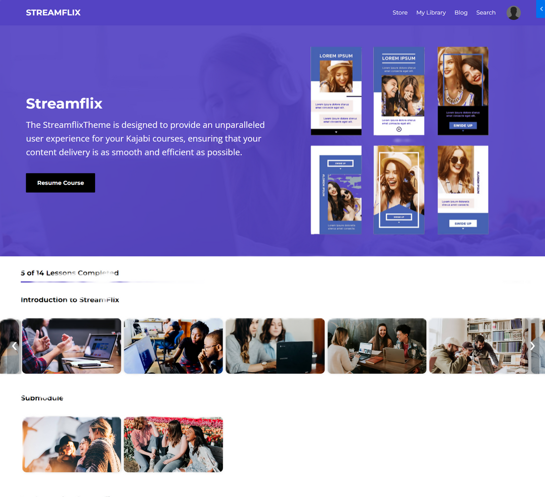 Streamflix Product Theme – Kajabi Templates