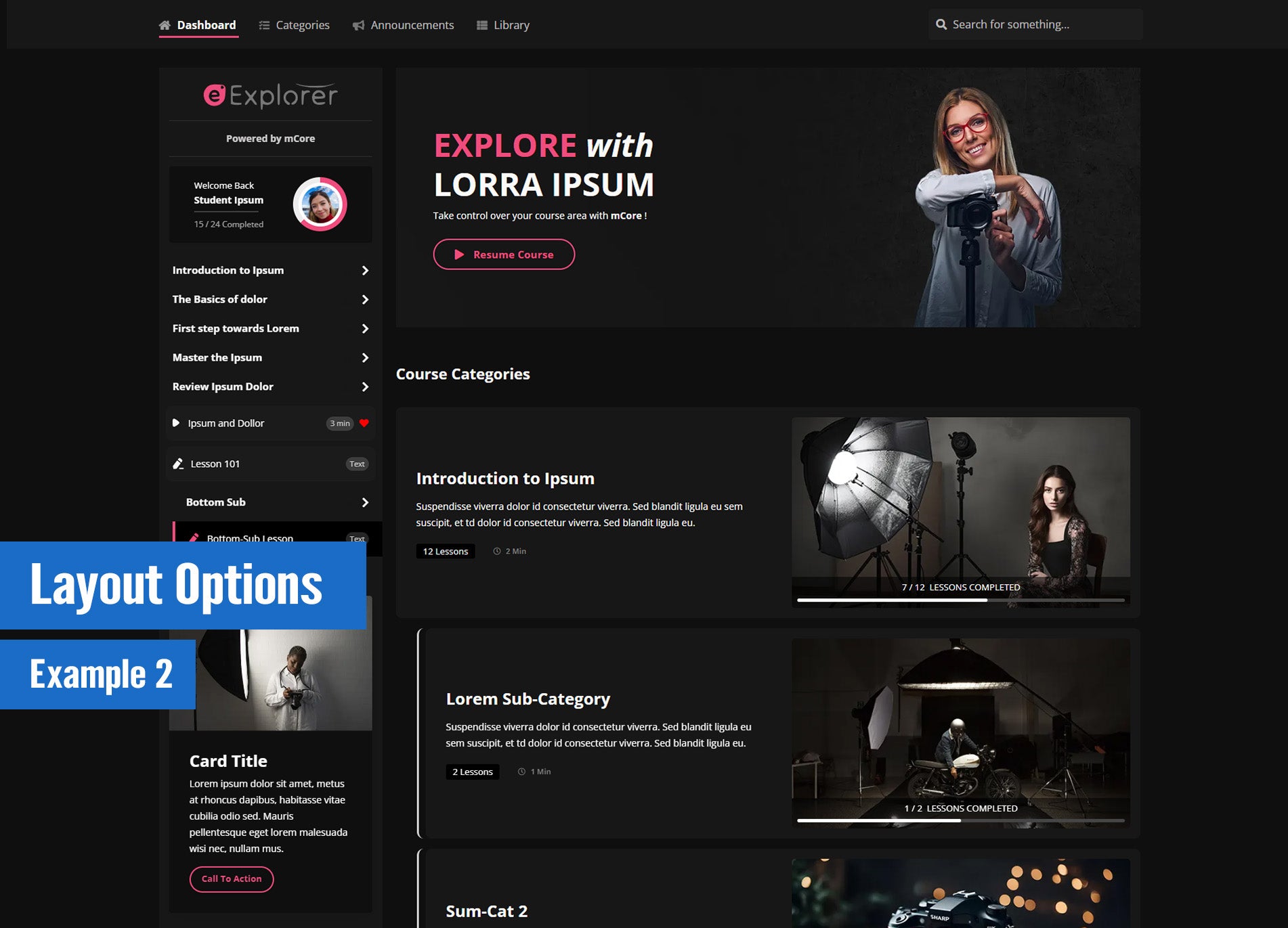 Explorer Dark mCore Product Theme – Kajabi Templates
