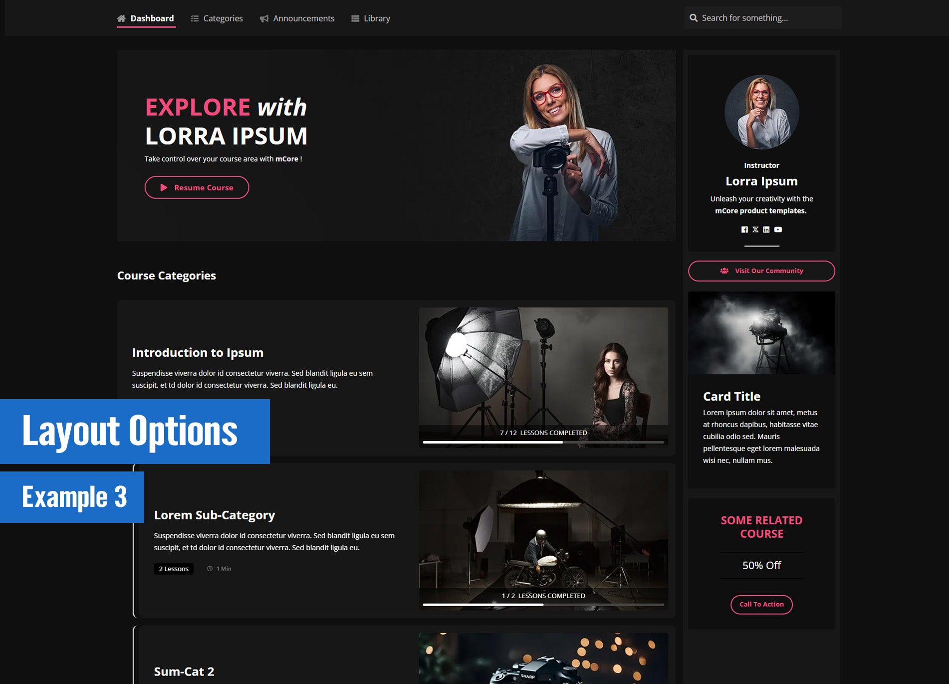 Explorer Dark mCore Product Theme – Kajabi Templates