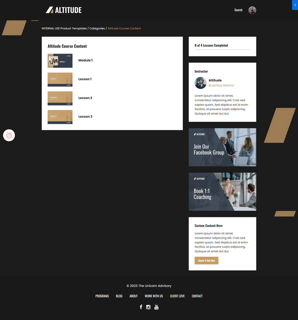 Altitude Product Theme (Premier + Momentum) – Kajabi Templates