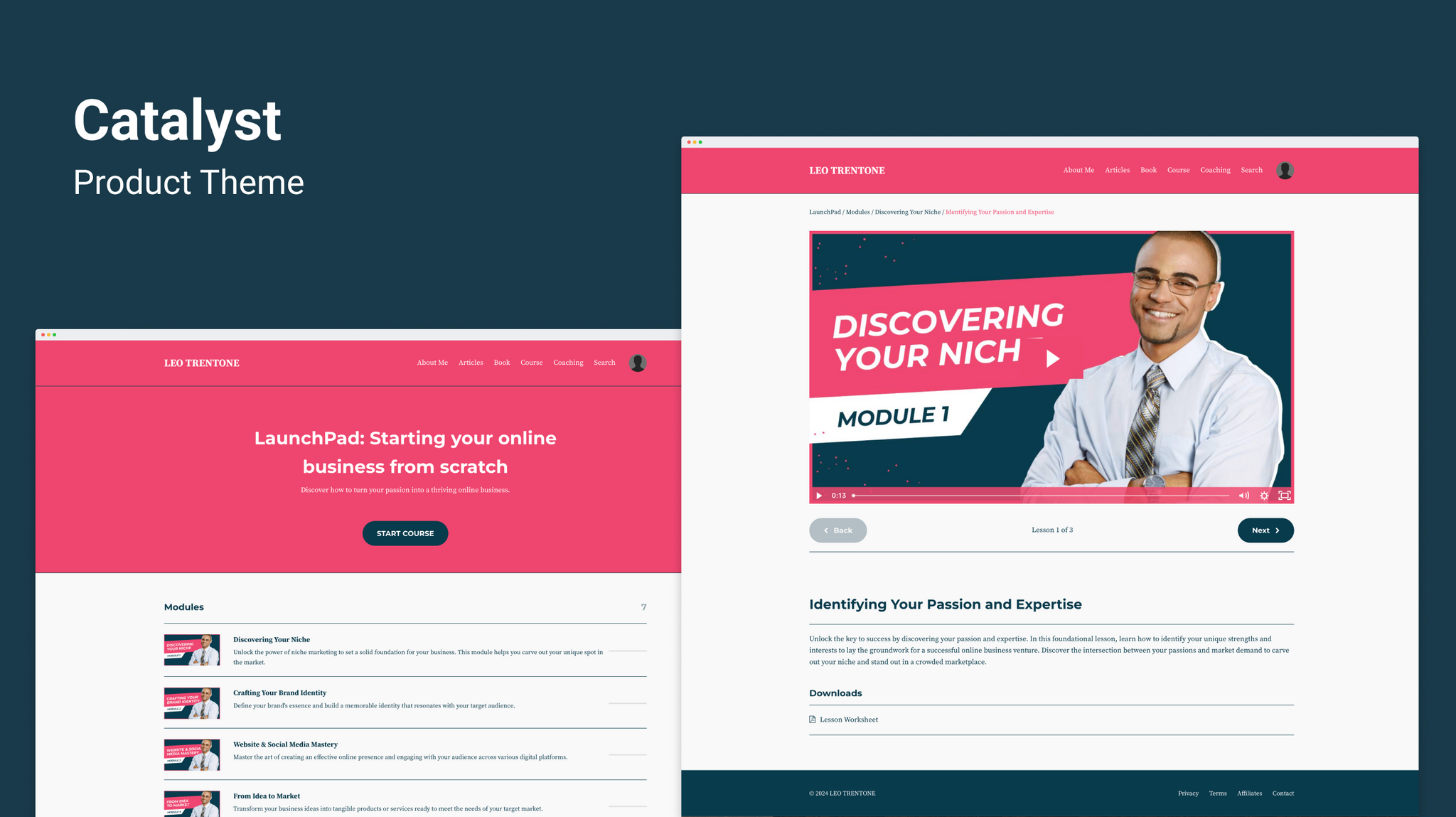 Catalyst Product Theme – Kajabi Templates