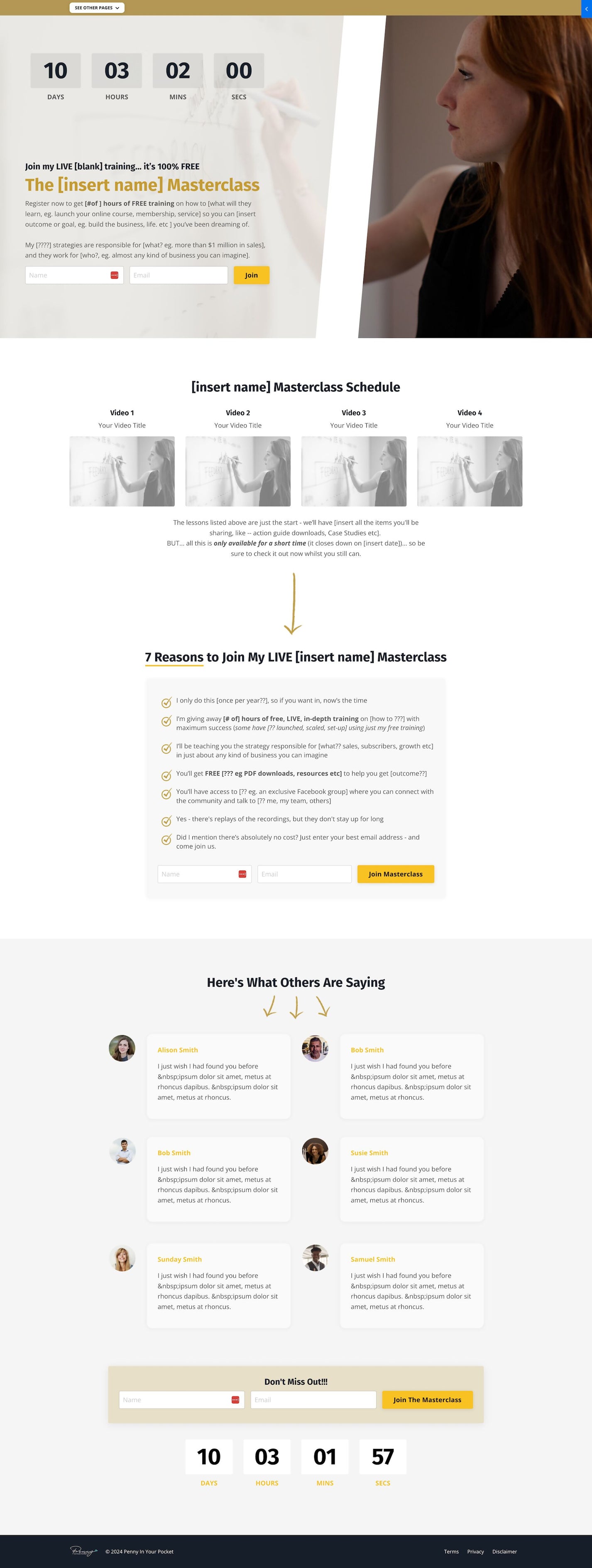 Jeff Gold Masterclass / Funnel Template Kit – Kajabi Templates