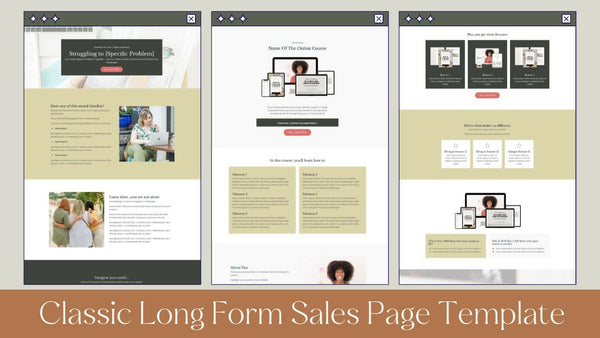 Classic Long Form Sales Page Template – Kajabi Templates
