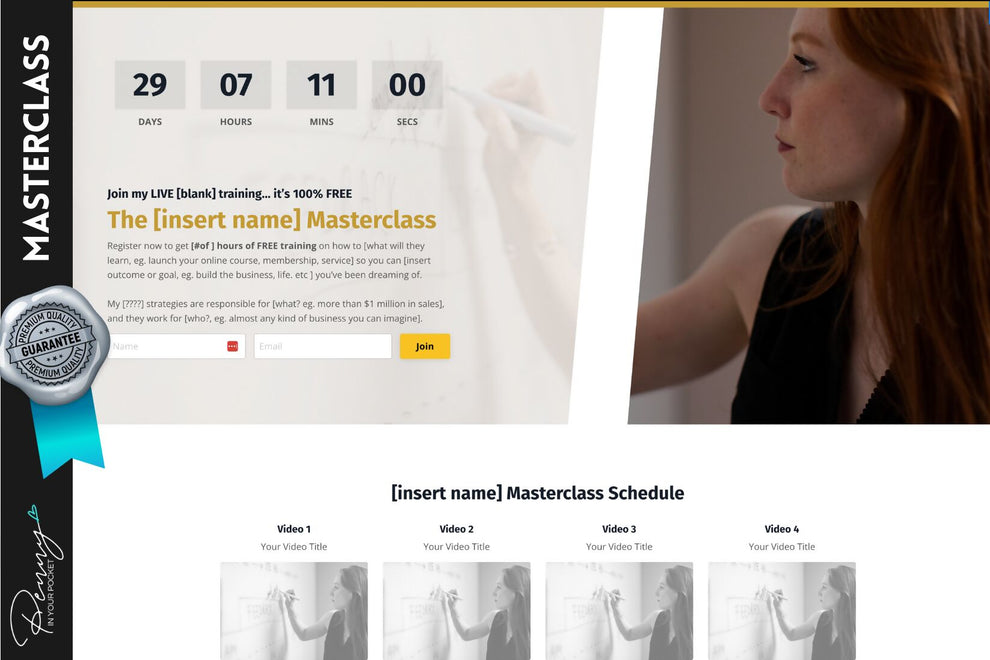 Jeff Gold Masterclass / Funnel Template Kit – Kajabi Templates